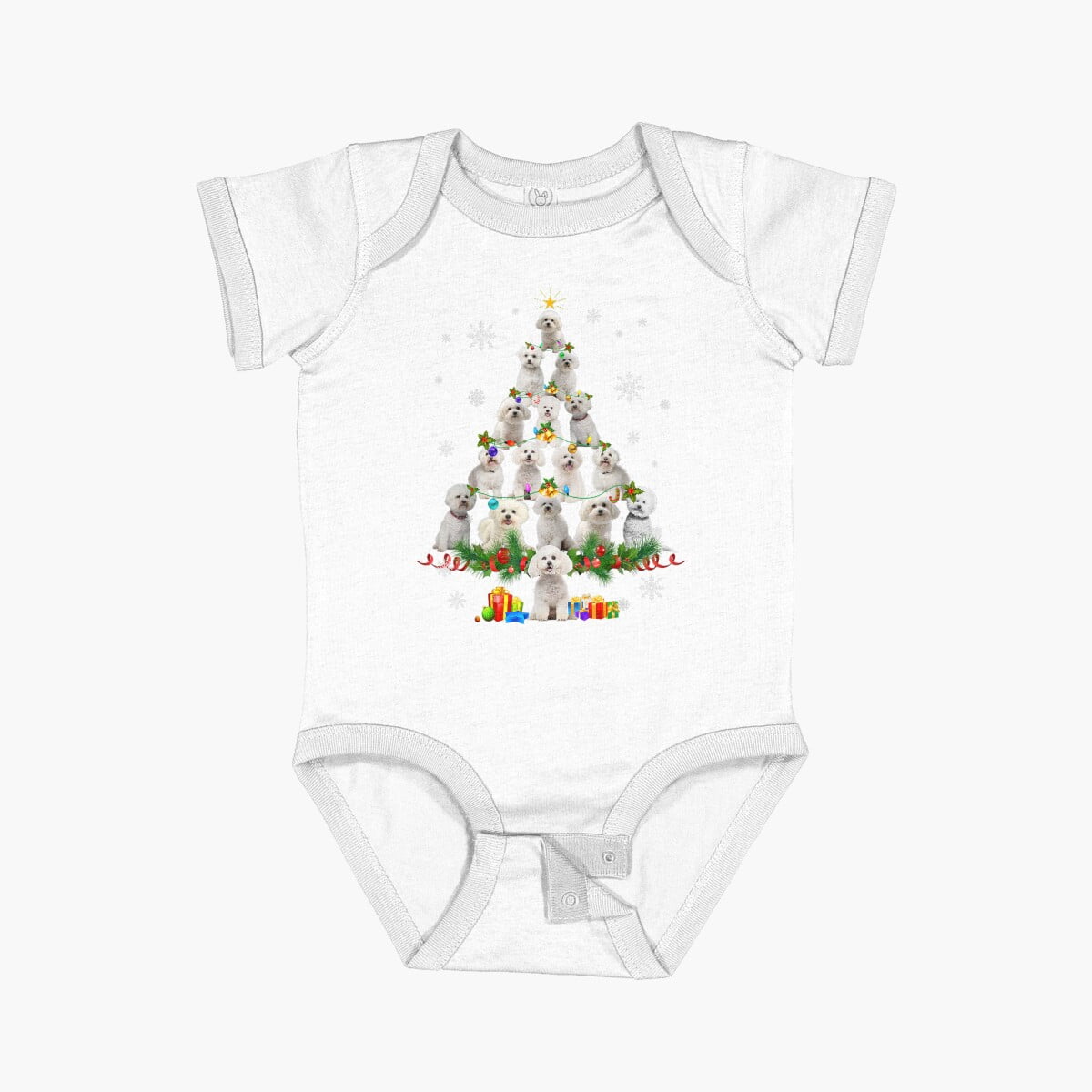 Luvly Funny Bichon Frise Christmas Tree Pet Dog Lover Christmas Short ...