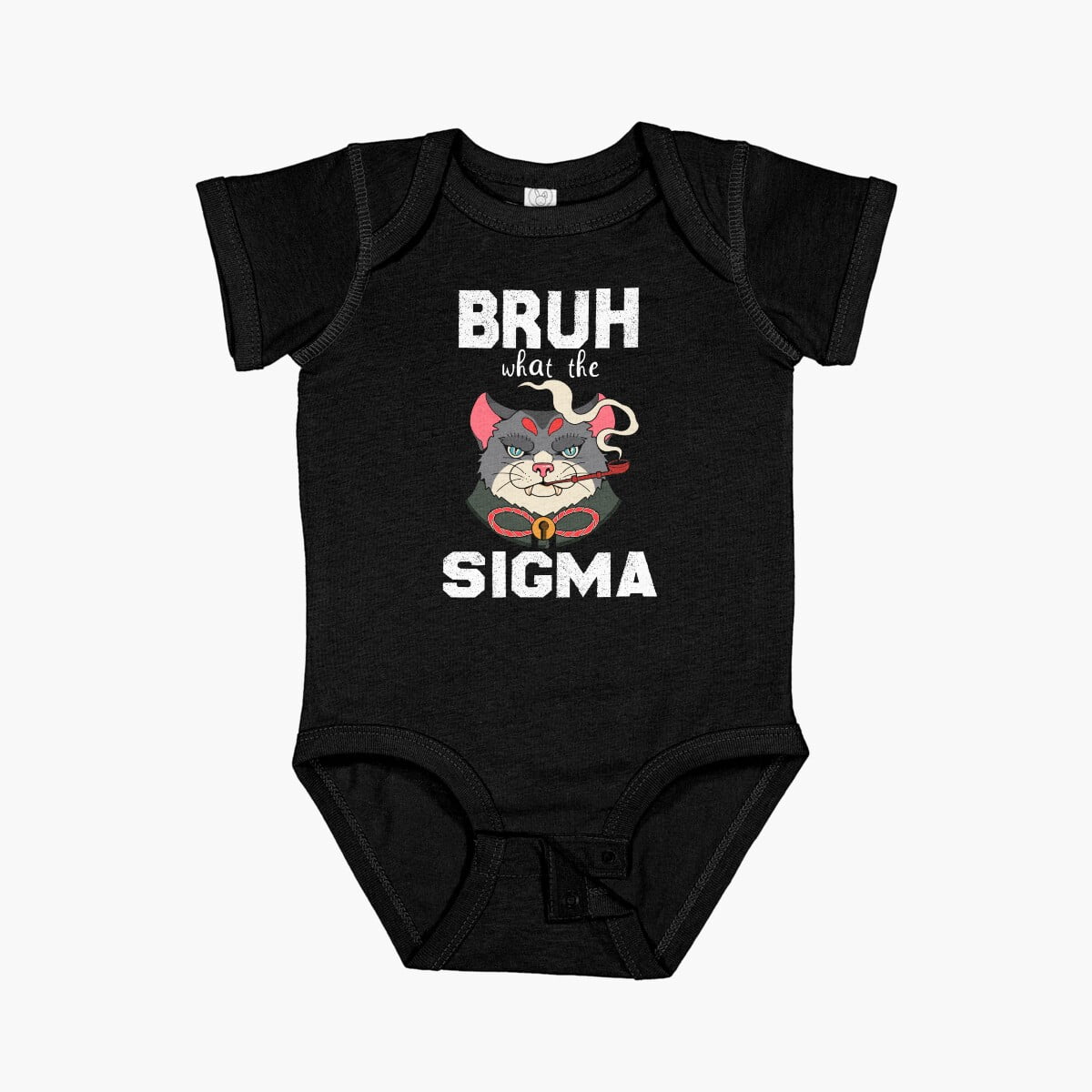 Luvly Funny Cat Bruh What The Sigma Saying Adult Sarcastic Short Sleeve ...