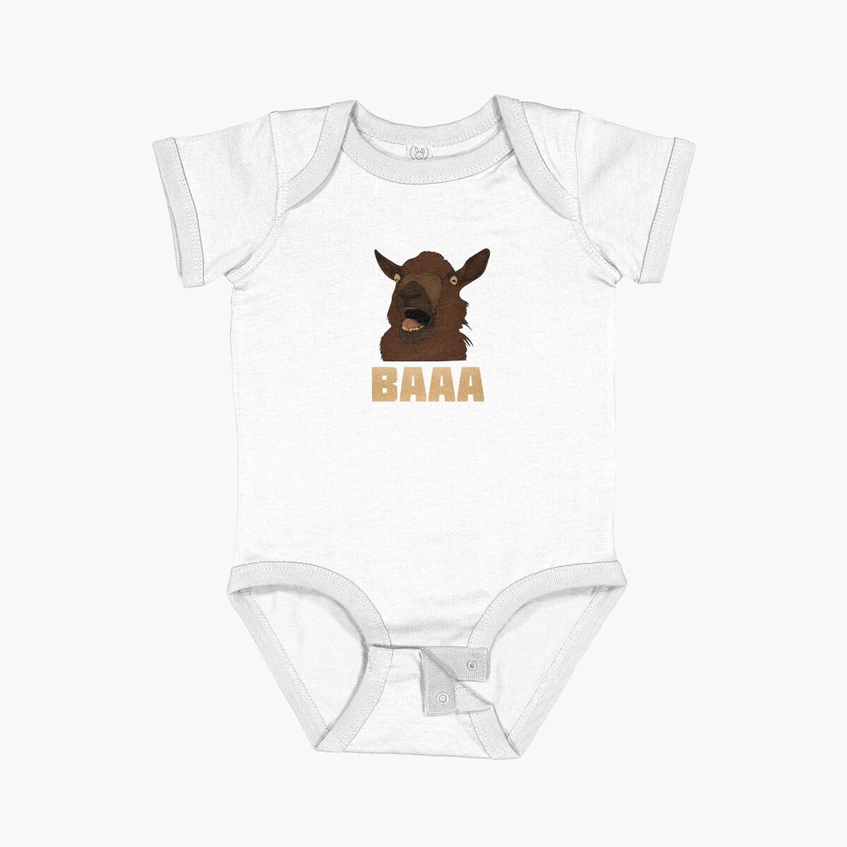Luvly Funny Goat Baaa Farm Animal Short Sleeve Baby One-Piece, New Born ...