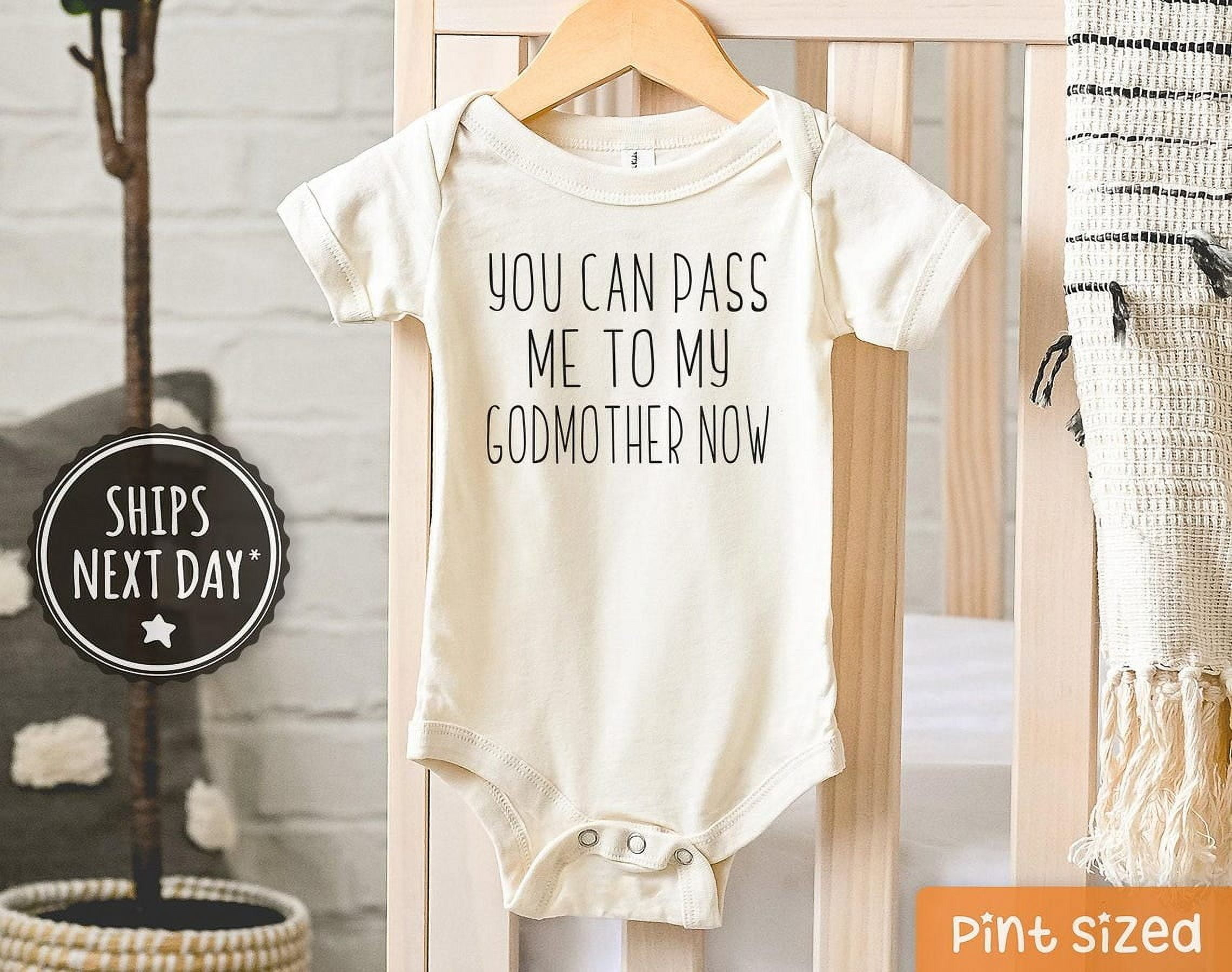 Luvly Funny Godmother Natural - You Can Pass Me To My Godmother Baby Long Sleeve - Cute ...