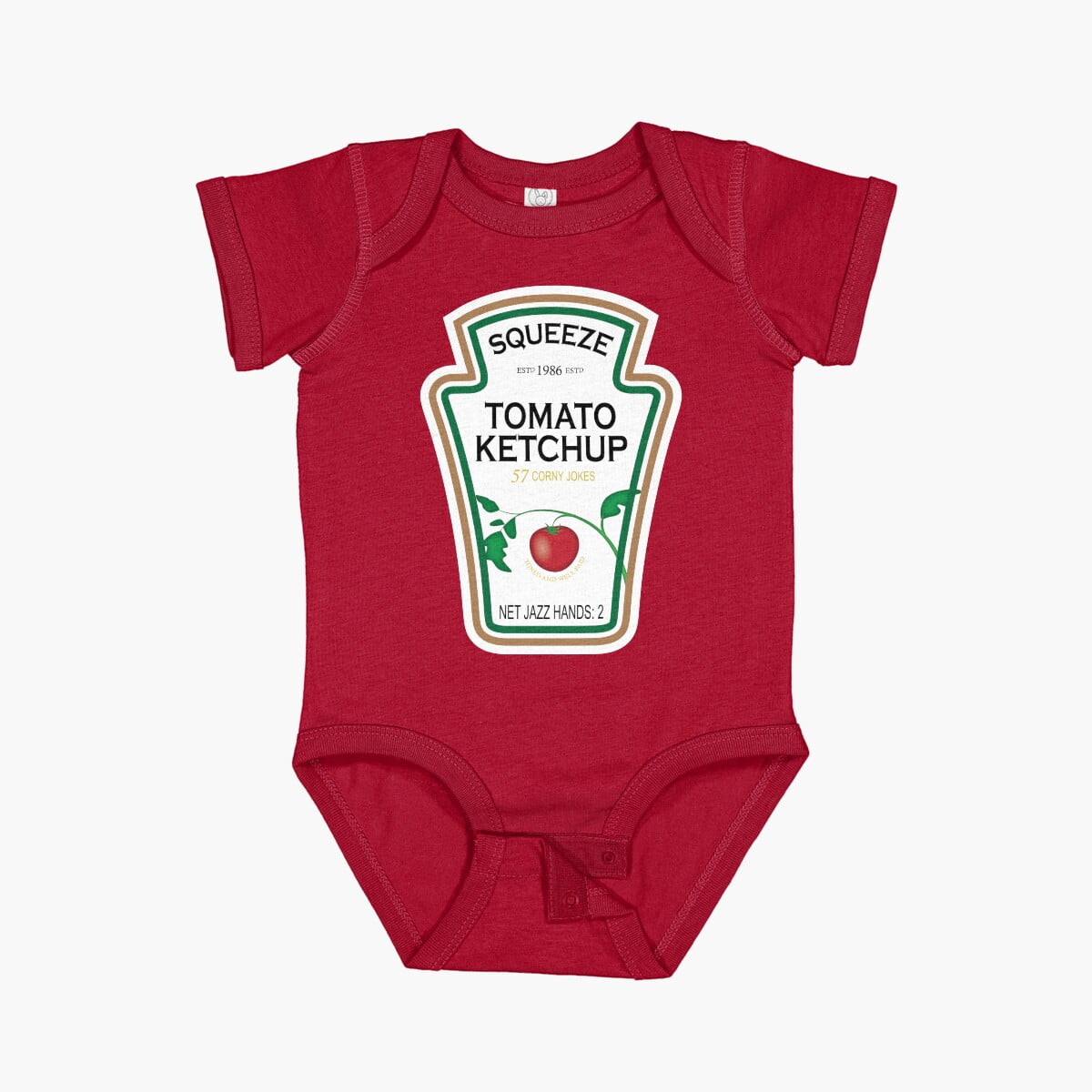 Luvly Funny Ketchup Label Short Sleeve Baby One-Piece, New Born, Baby ...