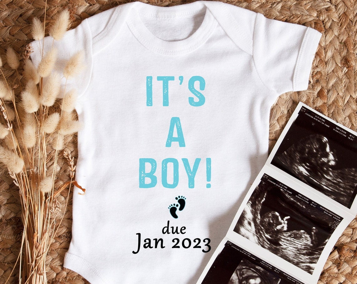 Luvly Gender Reveal Onesies, It'S A Boy Pregnancy Announcement Onesie ...