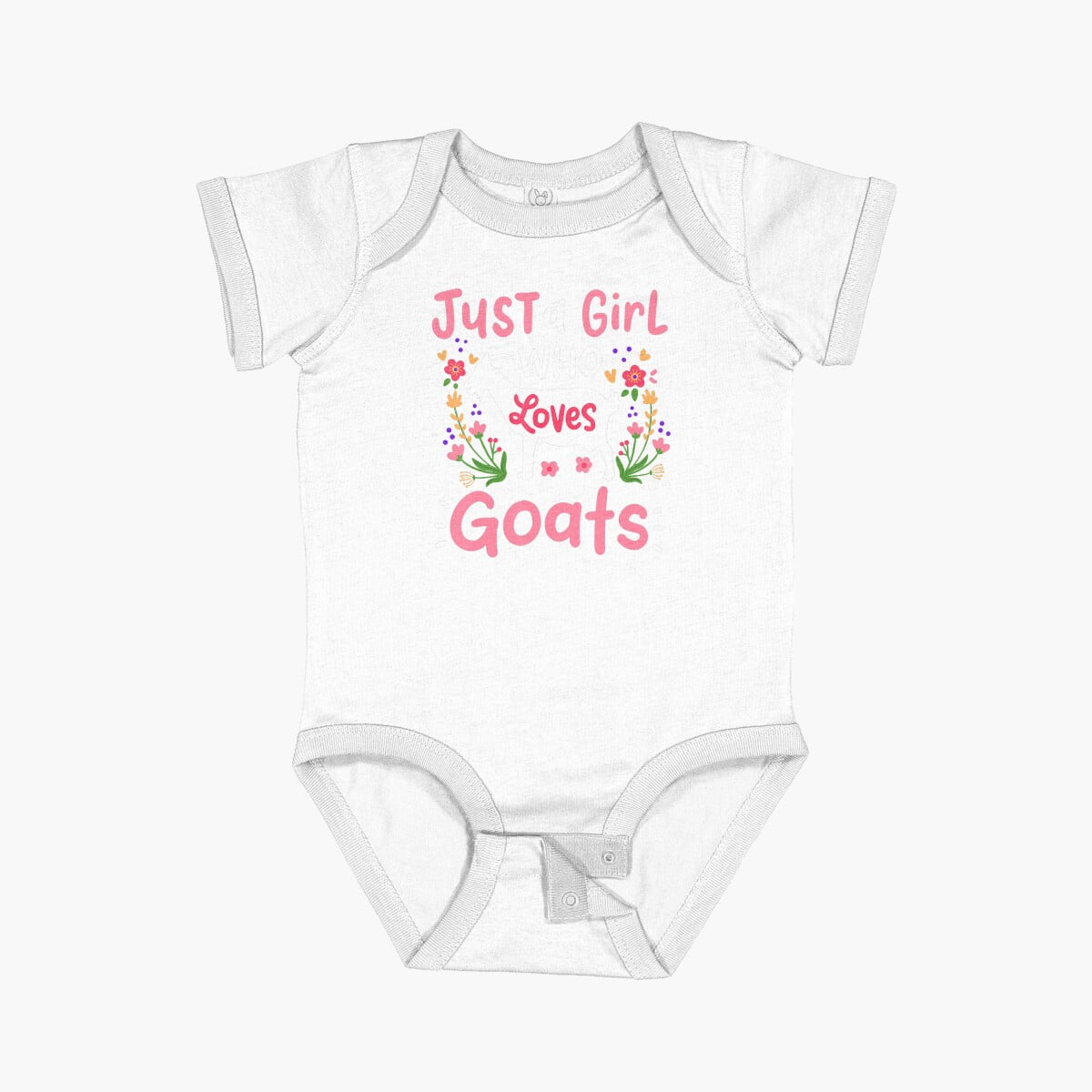 Luvly Goats Goat Farm Just A Girl Who Love Short Sleeve Baby One-Piece ...