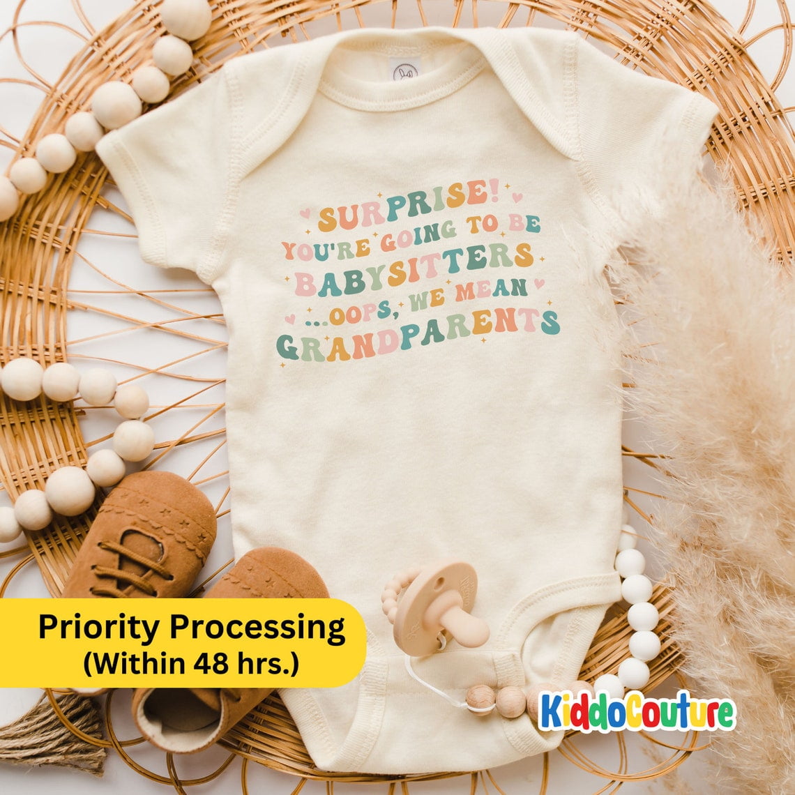 Luvly You'Re Going To Be Grandparents, Retro Hello New Babysitter Bodysuit, Promoted To ...