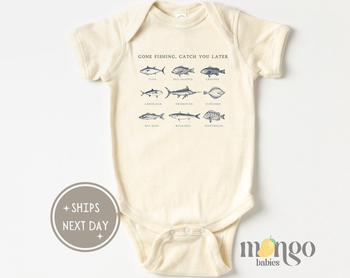 Luvly Gone Fishing Catch You Later Baby Onesies® Brand Newborn Clothes ...