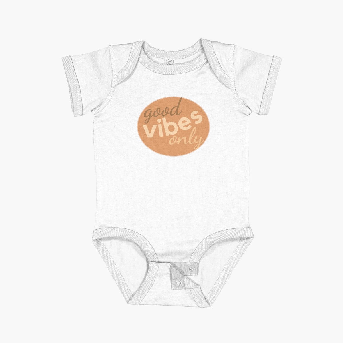 Luvly Good Vibes Only Cursive Seventies Short Sleeve Baby One-Piece ...