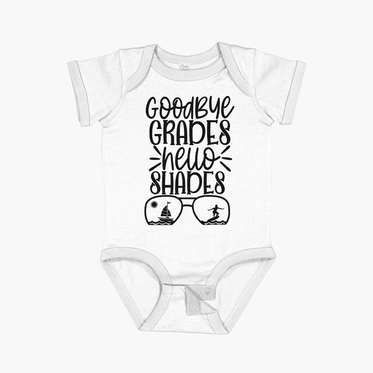 Luvly Goodbye Grades Hello Shades Short Sleeve Baby One-Piece, New Born ...