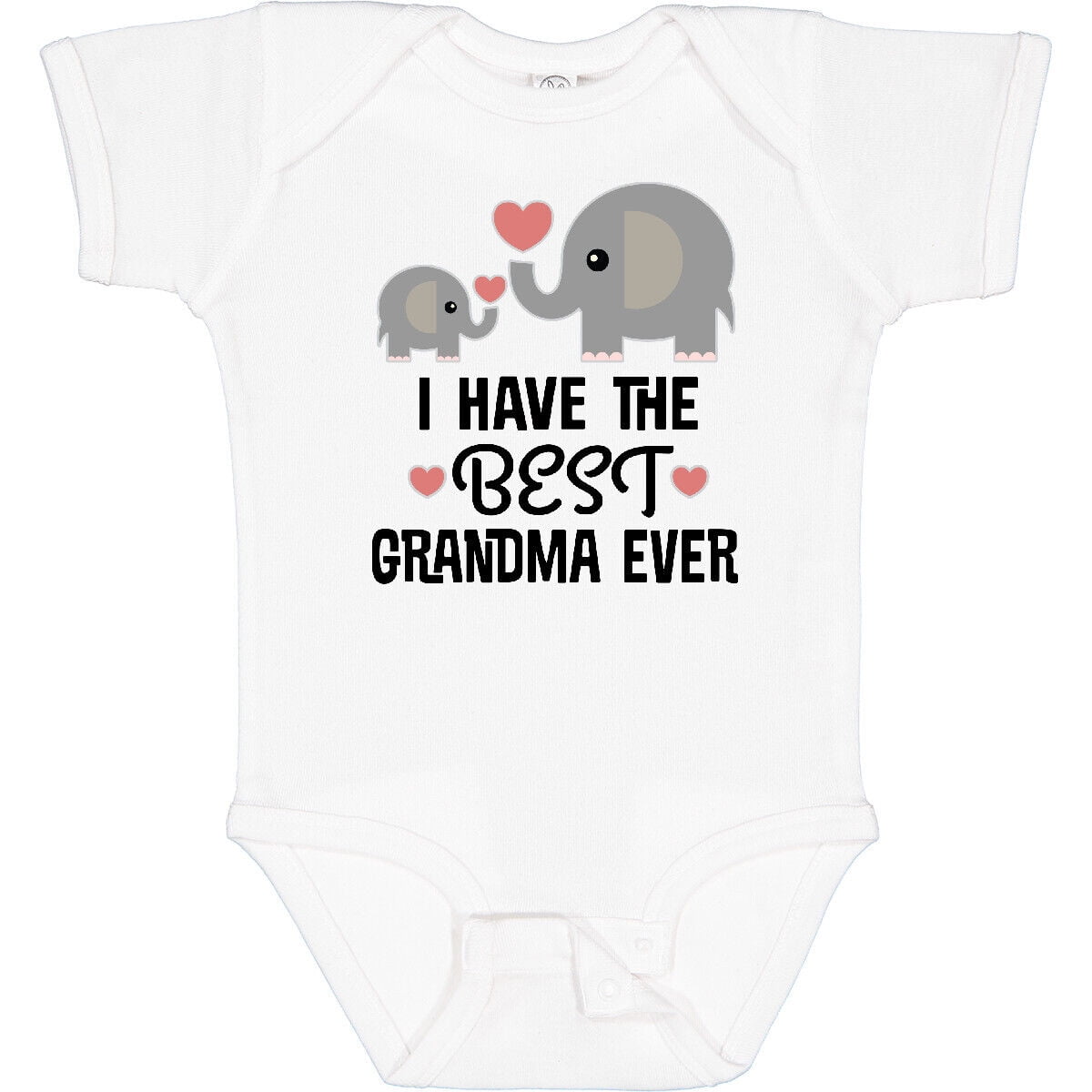 Luvly Grandkids Best Grandma Ever Baby Bodysuit Grandson Elephant Cute ...