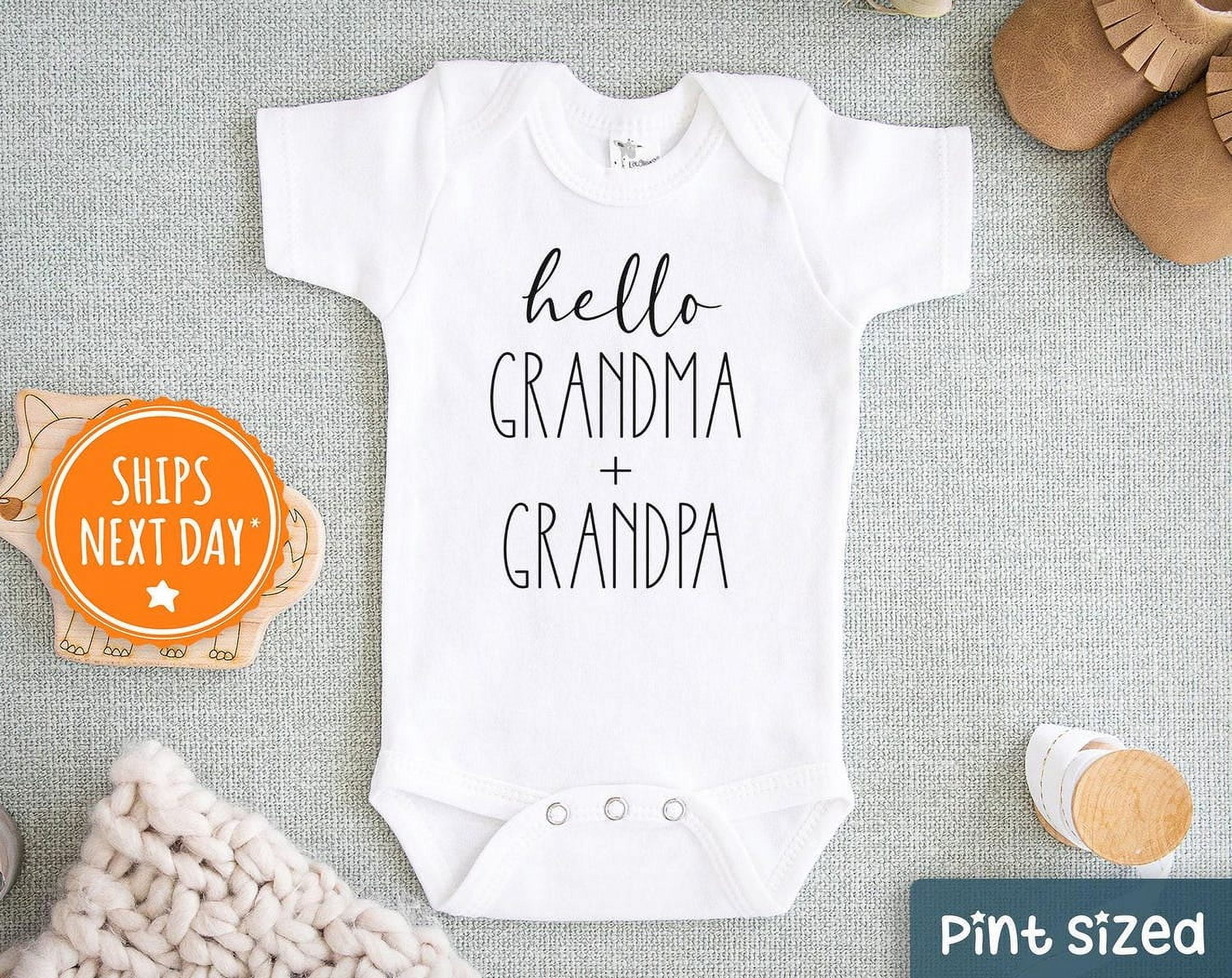 Luvly Grandma And Grandpa Baby - Hello Grandparents Announcement Baby ...