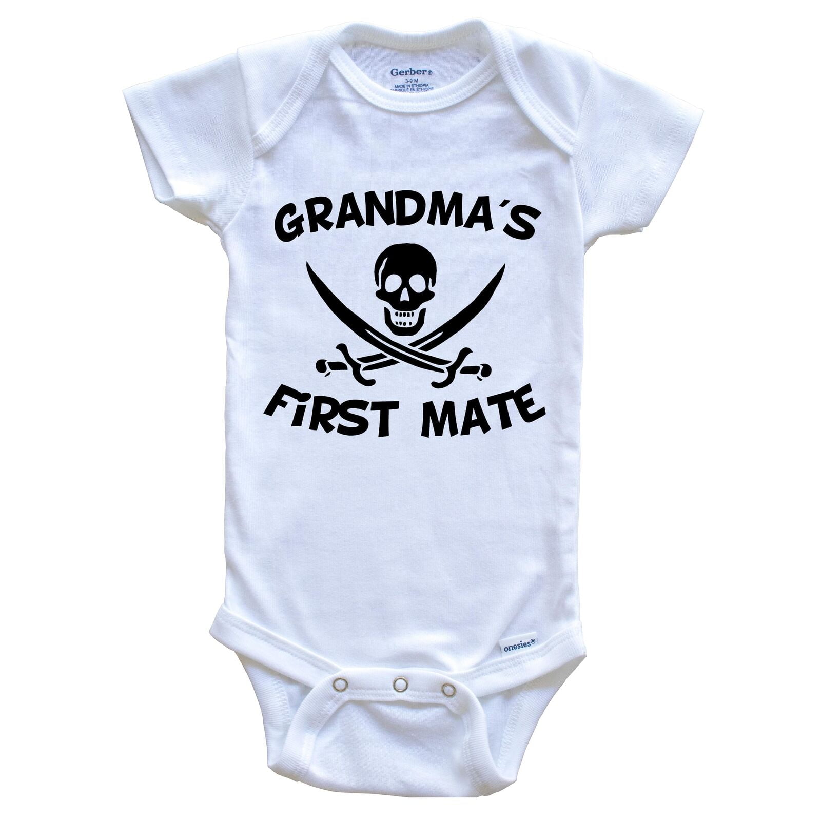Luvly Grandma'S First Mate Funny Pirate One Piece Baby Bodysuit, New ...