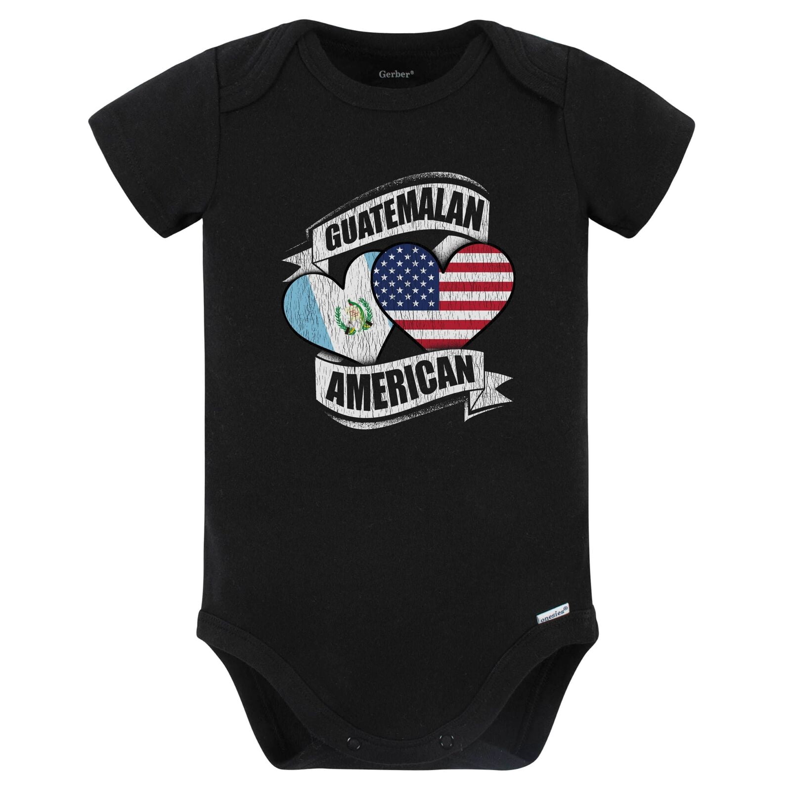 Luvly Guatemalan American Hearts Usa Guatemala Flags Baby Bodysuit ...