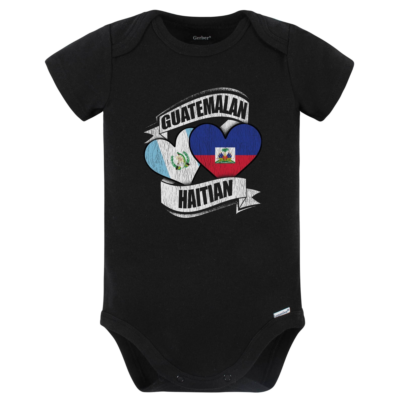 Luvly Guatemalan Haitian Hearts Guatemala Haiti Flags Baby Bodysuit ...