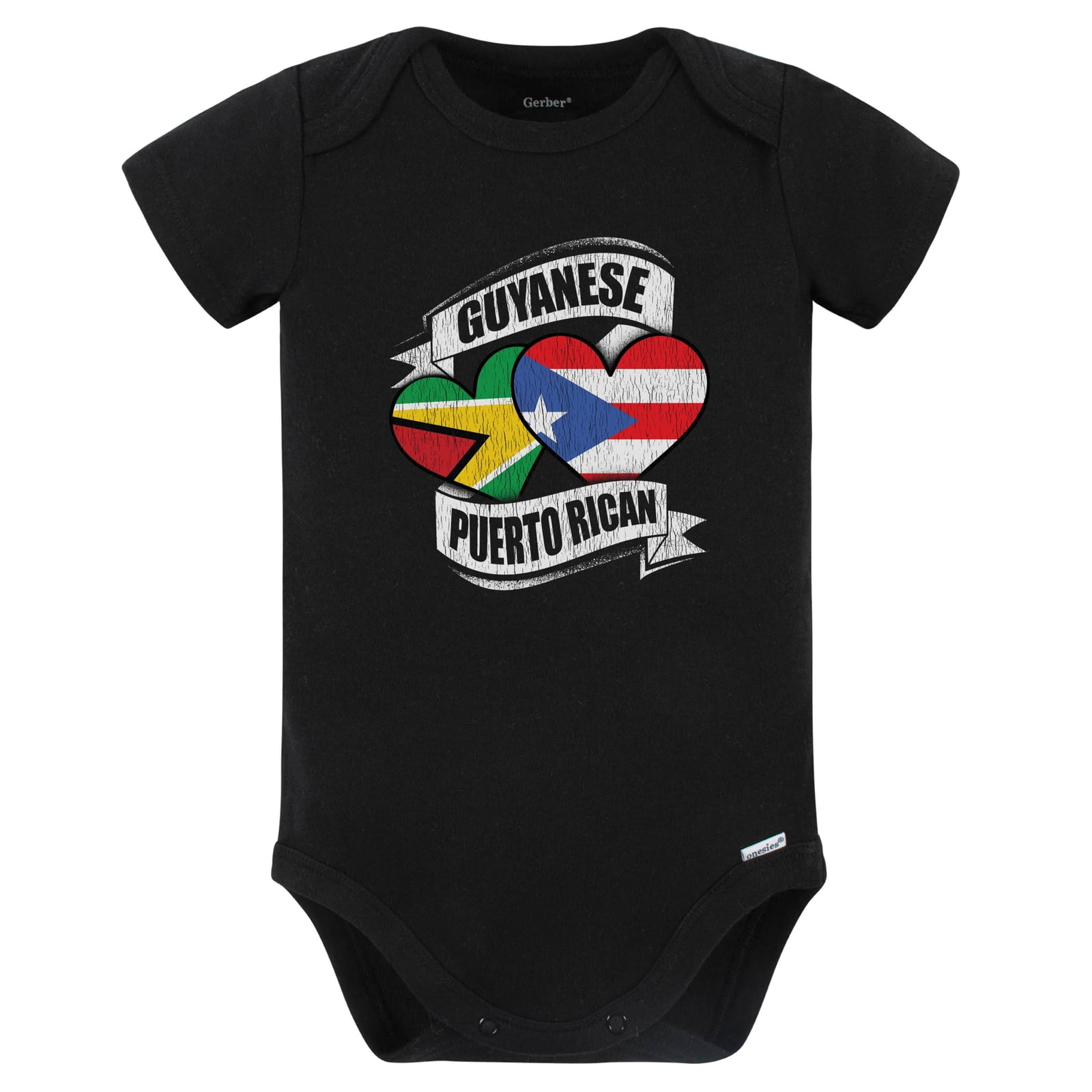 Luvly Guyanese Puerto Rican Hearts Guyana Puerto Rico Flags Baby ...