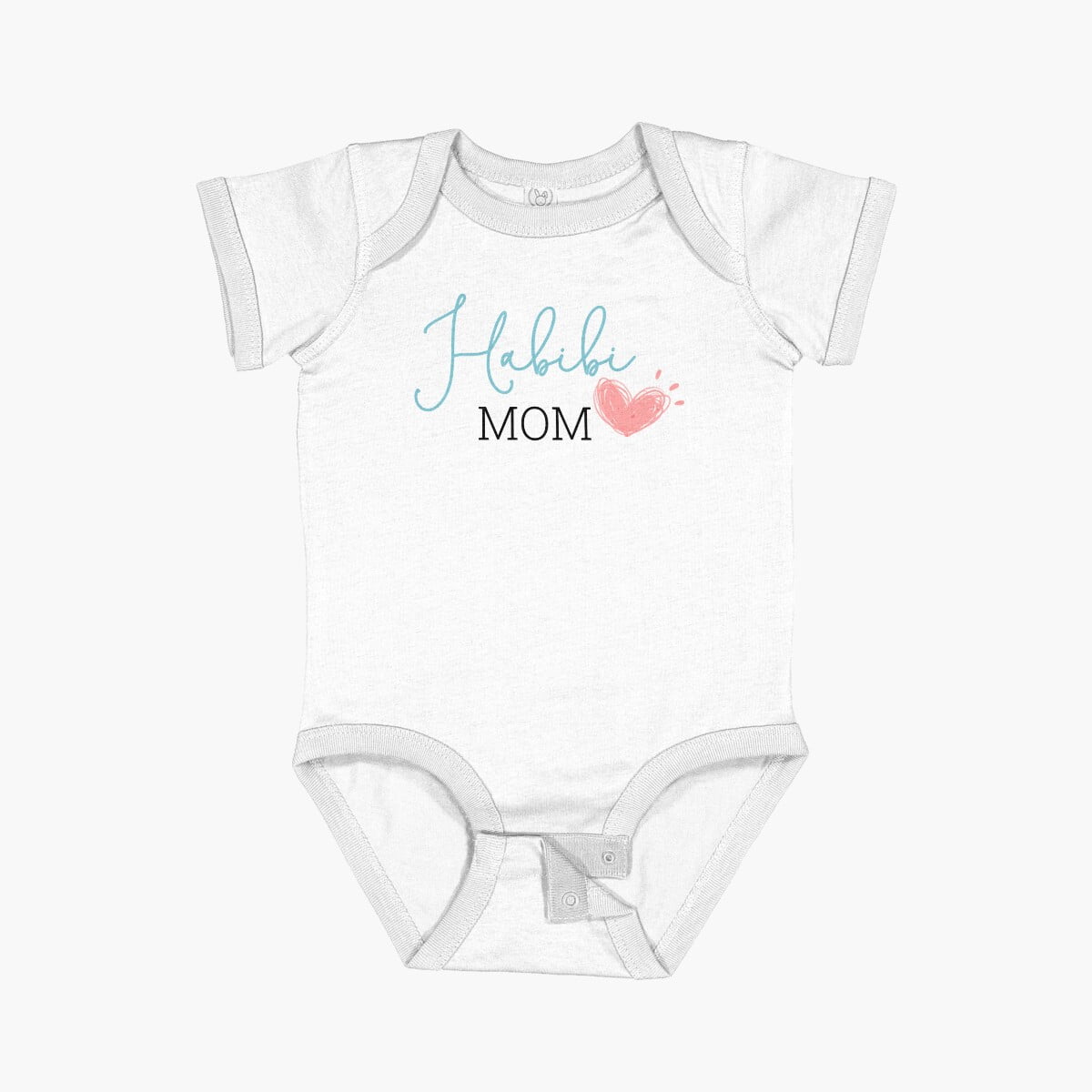Luvly Habibi Mom | Habibi Bear | Blue Logo Short Sleeve Baby One-Piece ...