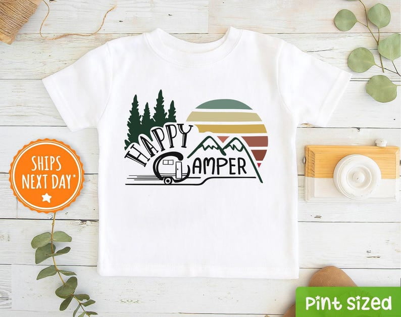 Luvly Happy Camper Kids Raglan - Camping Toddler Shirt - Little Camper ...