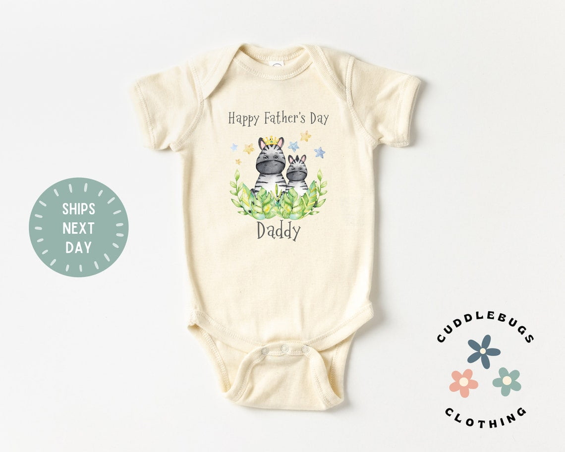 Luvly Happy Father'S Day Daddy Baby Onesies® Bodysuit - Cute Zebra ...