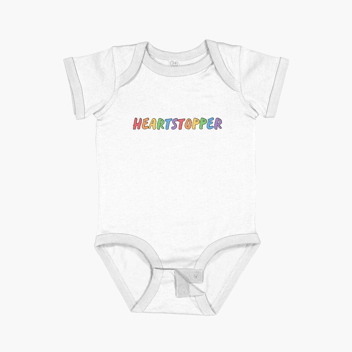 Luvly Heartstopper Rainbow Logo Short Sleeve Baby One-Piece, New Born ...