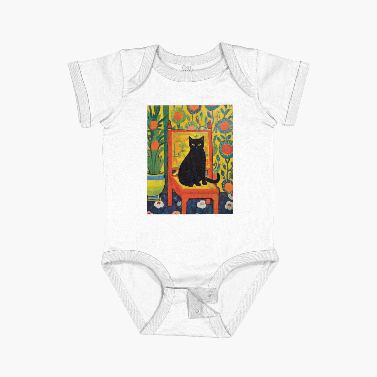 Luvly Henri Matisse Cat Short Sleeve Baby One-Piece, New Born, Baby ...