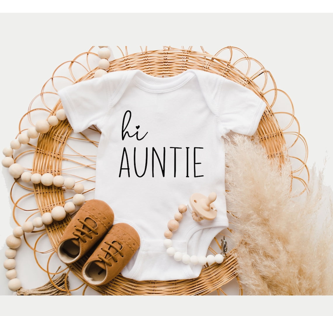 Luvly Hi Auntie Onesie, Baby Announcement, New Baby Bodysuit, Sister ...