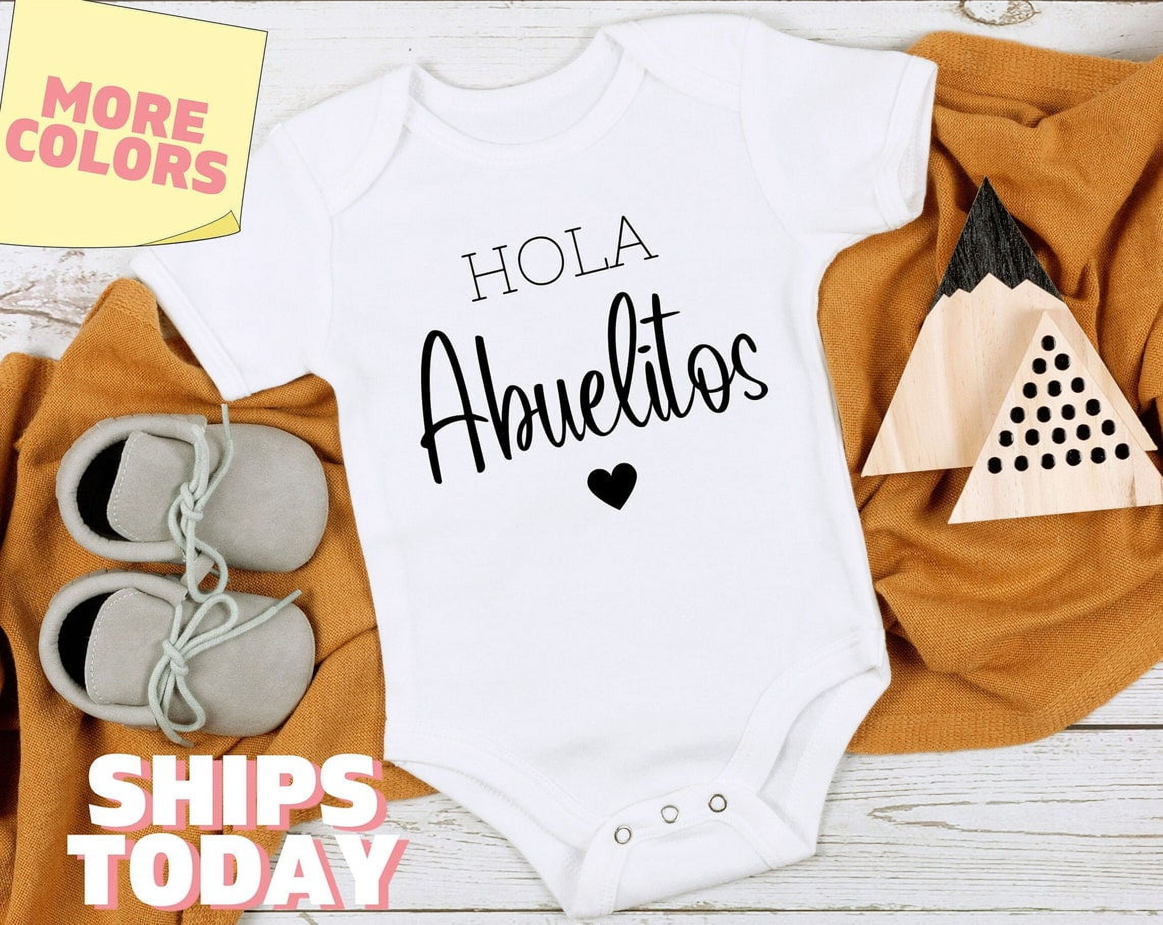 Luvly Hola Abuelitos Pregnancy Announcement Onesies® Brand Spanish ...