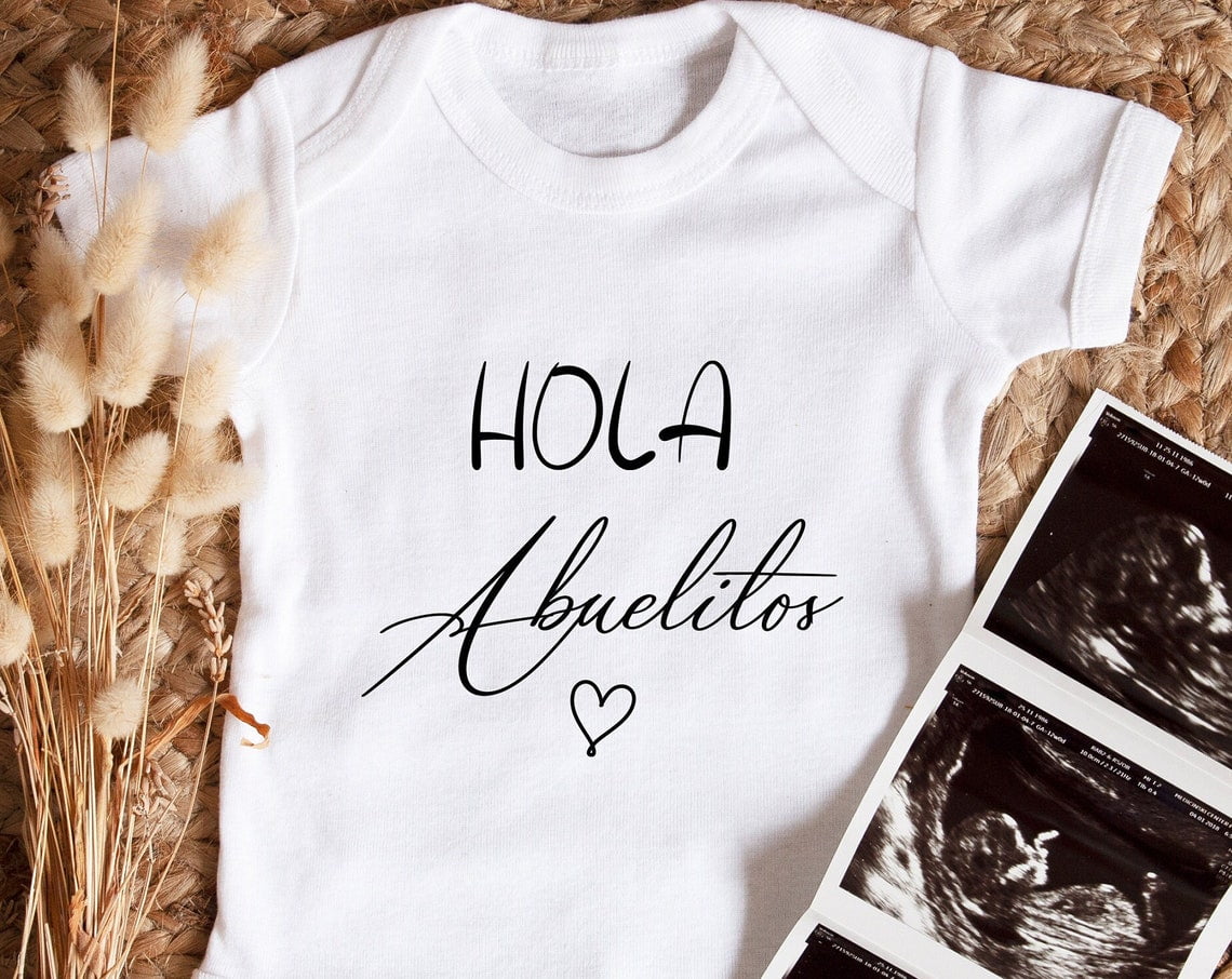 Luvly Hola Abuelitos, Spanish Pregnancy Announcement, Spanish, Baby ...