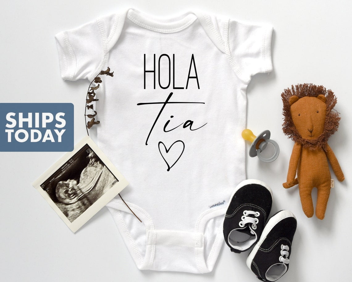 Luvly Hola Tia Anuncio De Bebé - Hola Tia - Spanish Pregnancy Announcement - Aunt Announcement ...