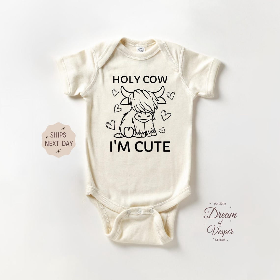 Luvly Holy Cow I'M Cute - Funny Baby - Cute Cow Natural Baby - Natural ...