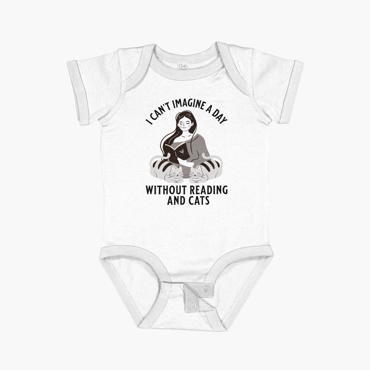 Luvly I Can'T Imagine A Day Without Reading And Cats Short Sleeve Baby ...