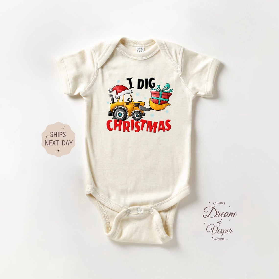 Luvly I Dig Baby, Funny Babybodysuit, I Dig Backhoe Heavy Equipment ...