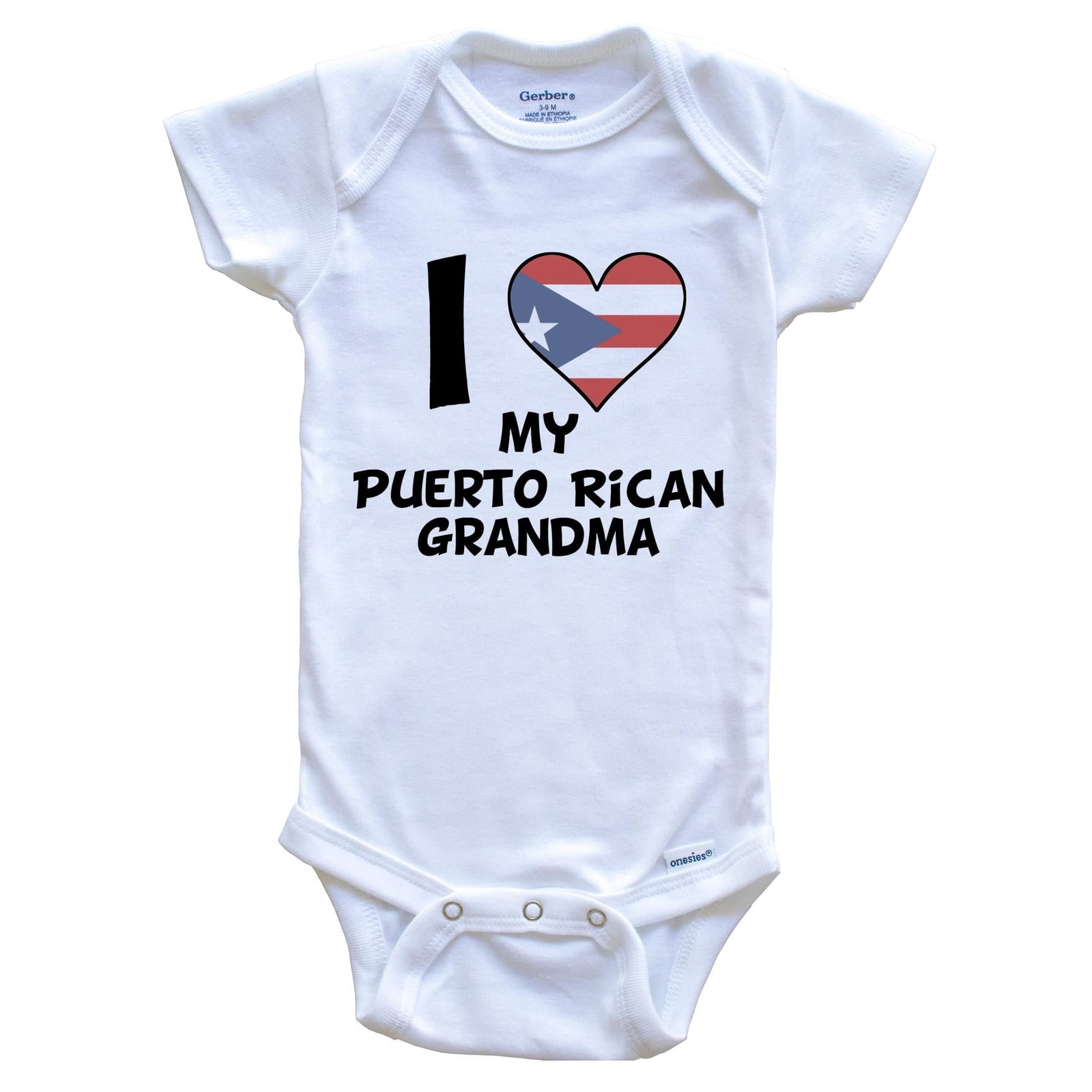 Luvly I Heart My Puerto Rican Grandma Puerto Rico Flag One Piece Baby ...