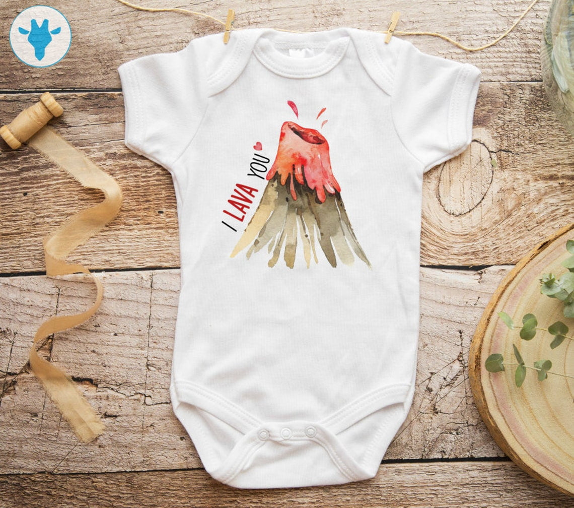Luvly I Lava You Baby Bodysuit, Volcano Baby Clothes, Cute Baby Clothes ...
