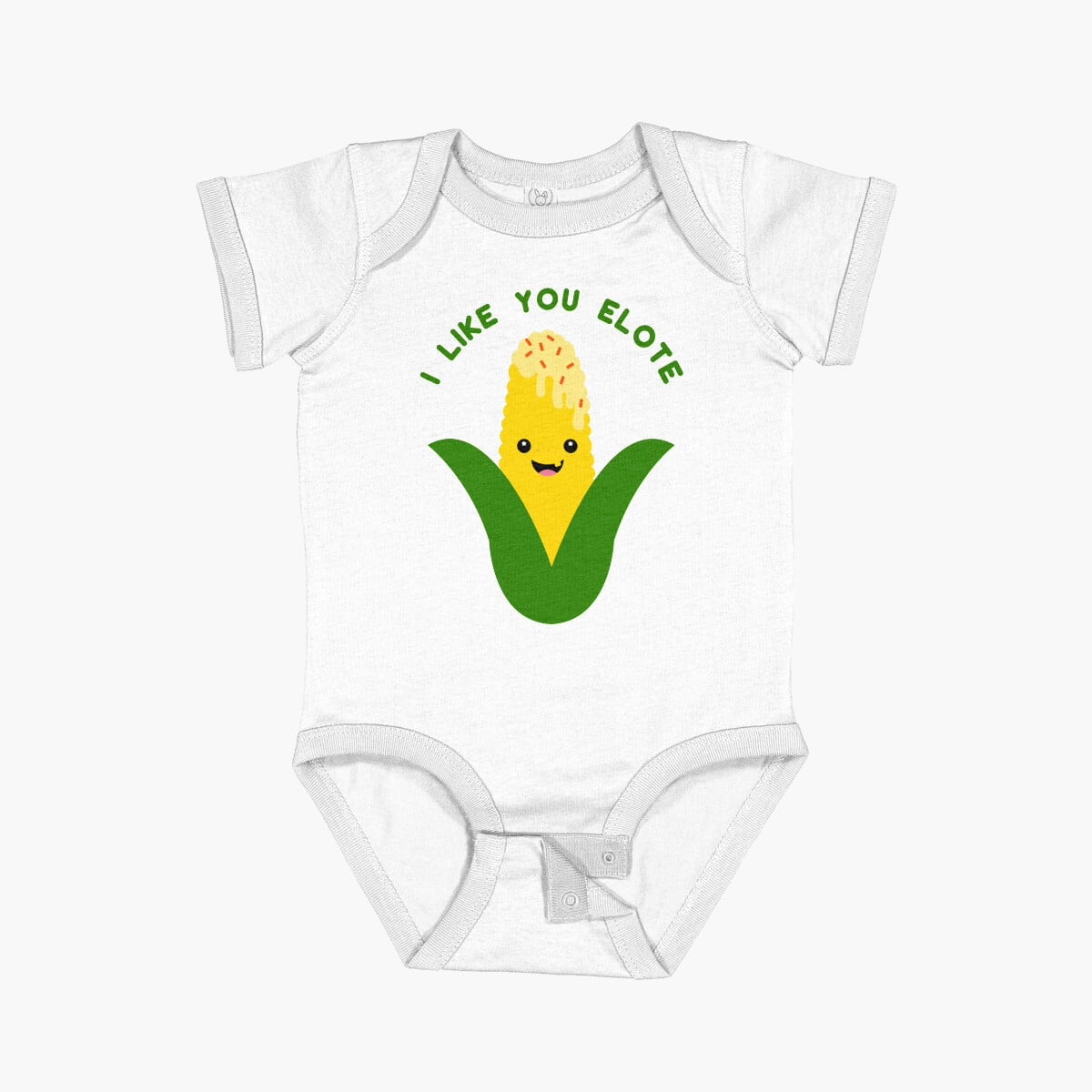 Luvly I Like You Elote, Kawaii Mexican Corn Short Sleeve Baby One-Piece ...