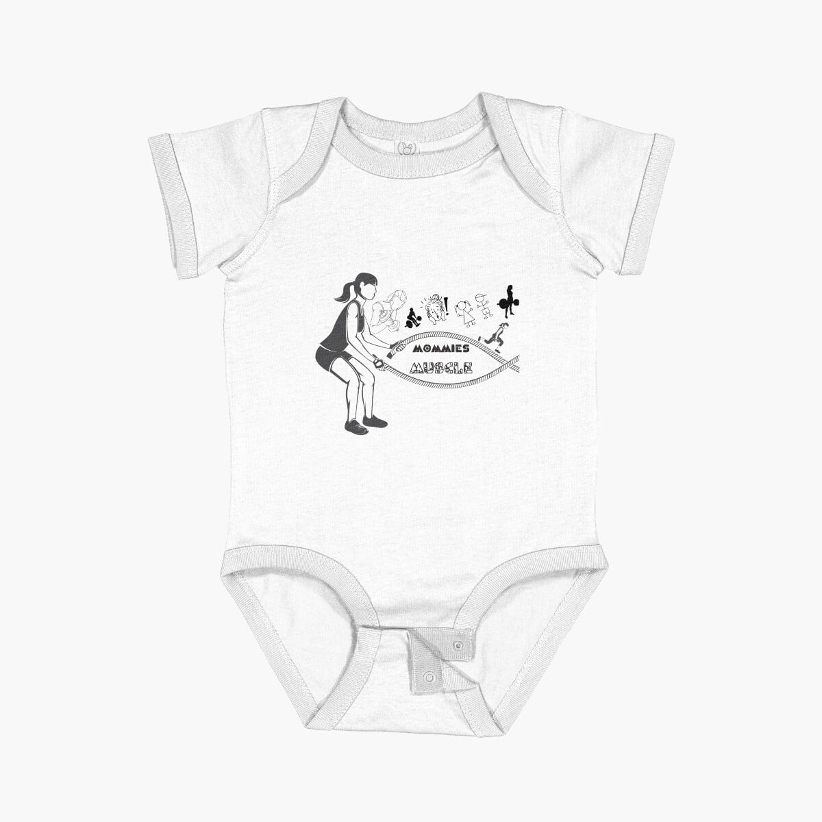 Luvly I Love Muscle Mommies Short Sleeve Baby One-Piece, New Born, Baby ...