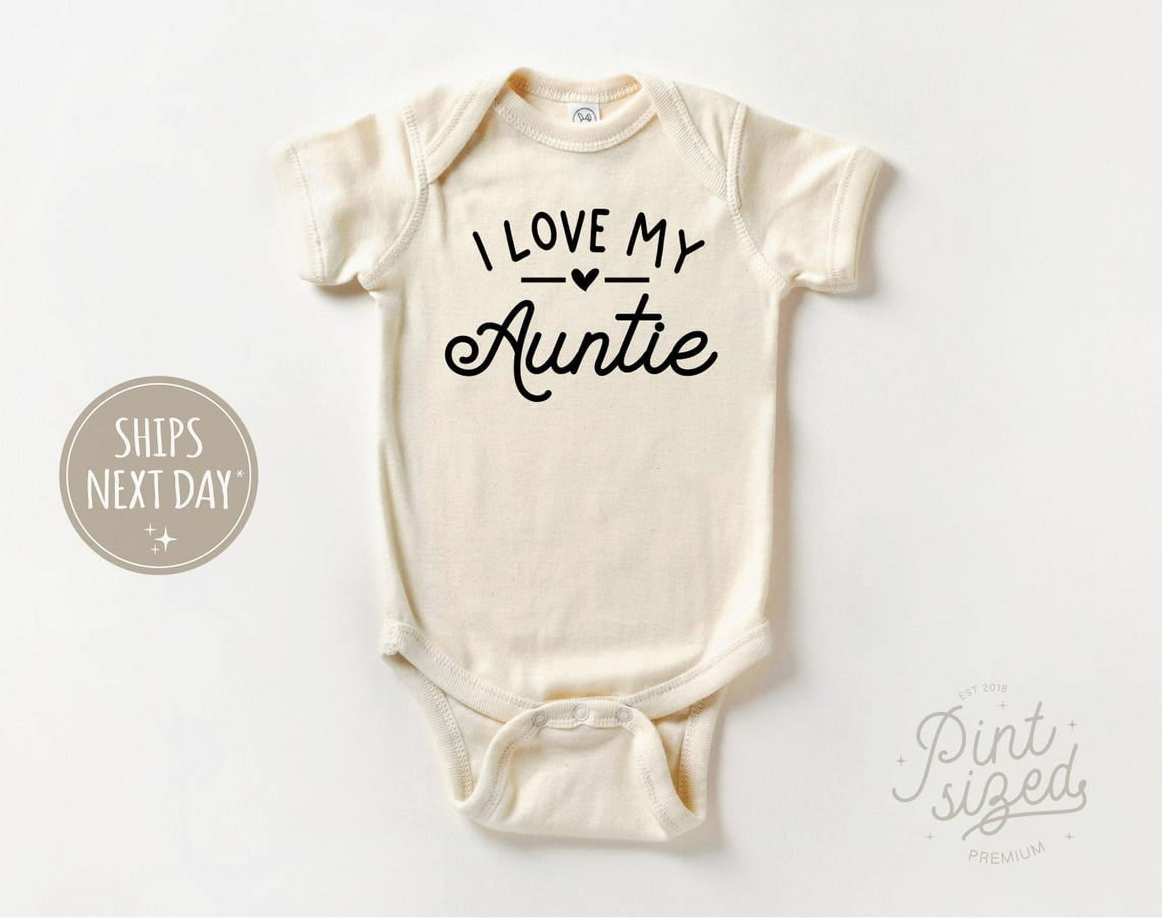 Luvly I Love My Auntie Baby - I Love My Aunt Bodysuit - Retro Aunties Bestie Natural , New Born ...