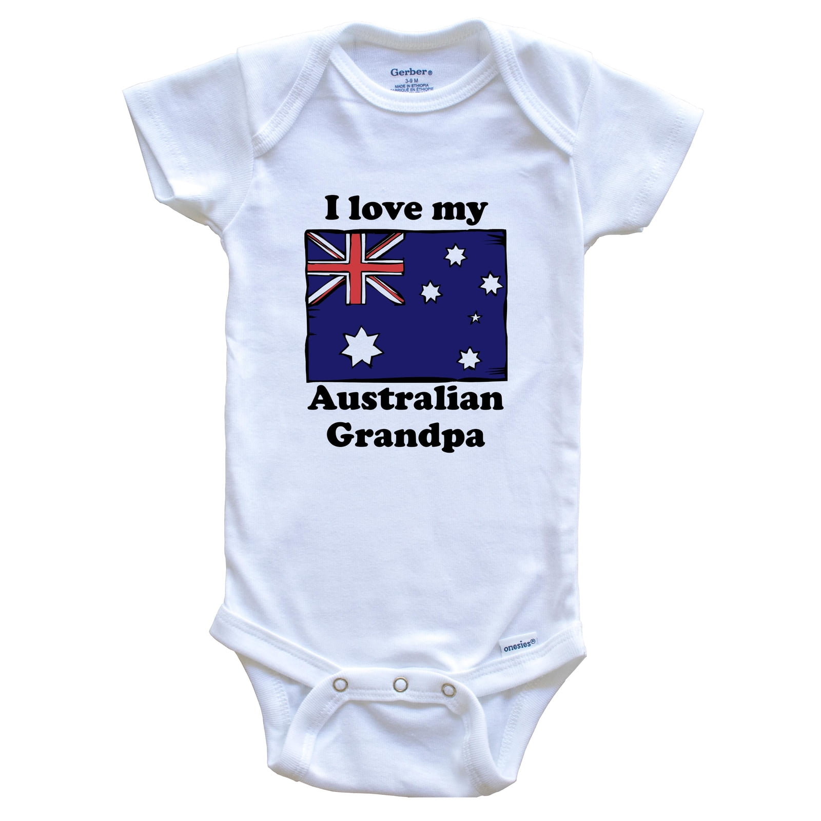 Luvly I Love My Australian Grandpa Australia Flag Grandchild One Piece ...