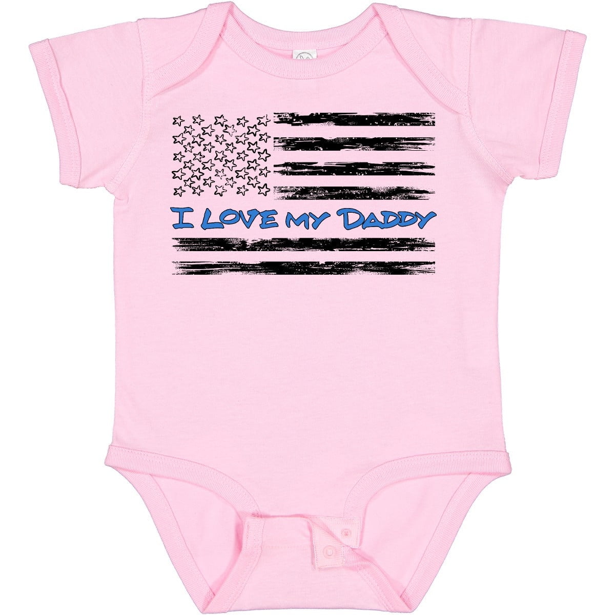 Luvly I Love My Daddy- Police Officer, Distressed Flag Baby Bodysuit ...