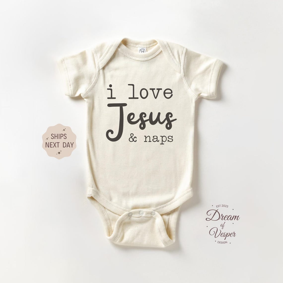 Luvly I Love And Naps, Christian Natural Baby Bodysuit, Funny Religious ...