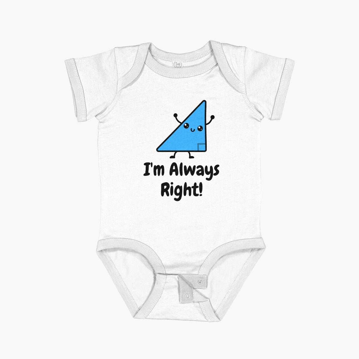 Luvly I'M Always Right! Cute Right Angle Pun Short Sleeve Baby One ...