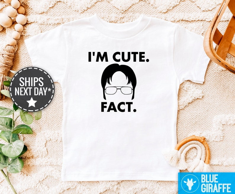 Luvly I'M Cute, Fact Toddler Shirt, Funny The Office Baby Clothes ...