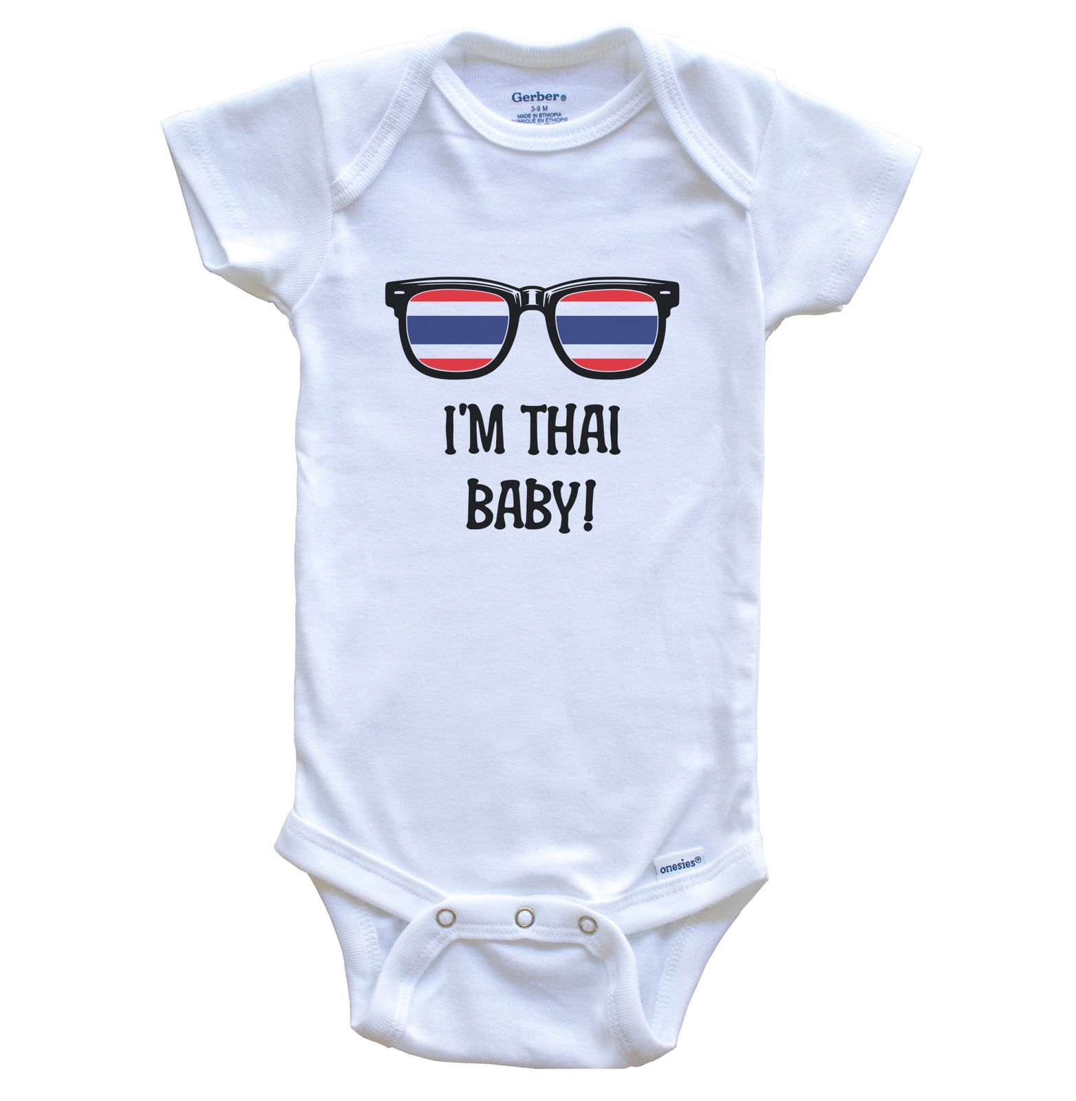 Luvly I'M Thai Baby Thai Flag Sunglasses Thailand Funny Baby Bodysuit ...