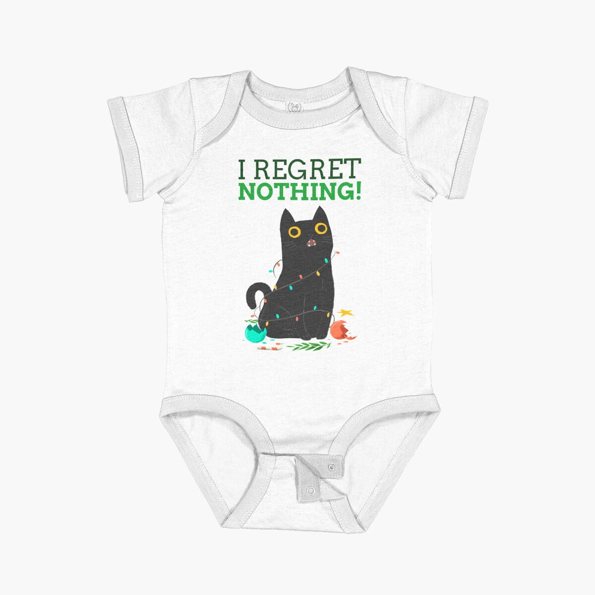 Luvly I Regret Nothing - Black Cat Ruins Christmas Tree Short Sleeve ...