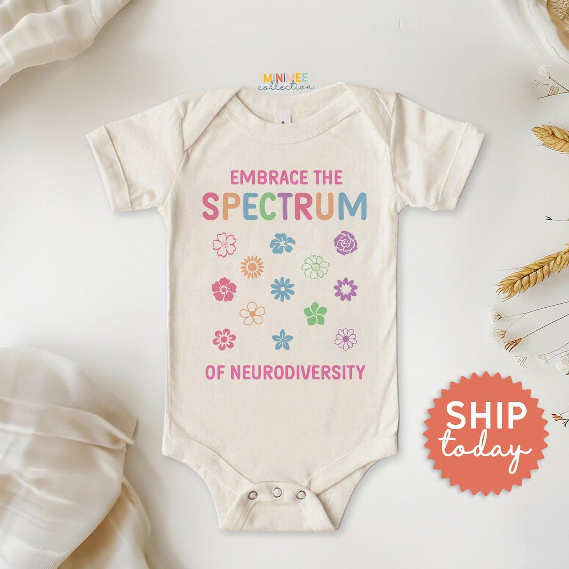Luvly I Rock The Spectrum, Autism Acceptance Baby Bodysuit, Autism ...