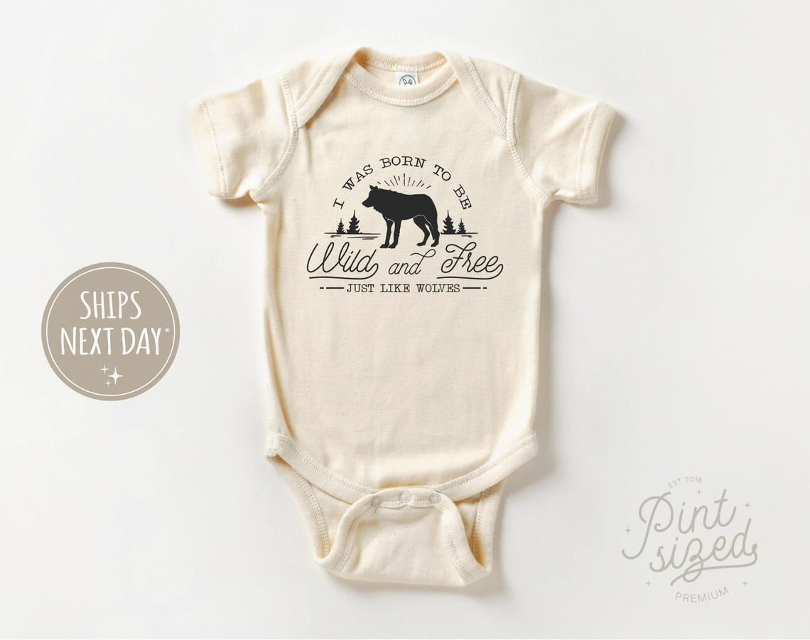 Luvly I Was Born To Be Wild And Free Baby - Cute Wolves Natural ...