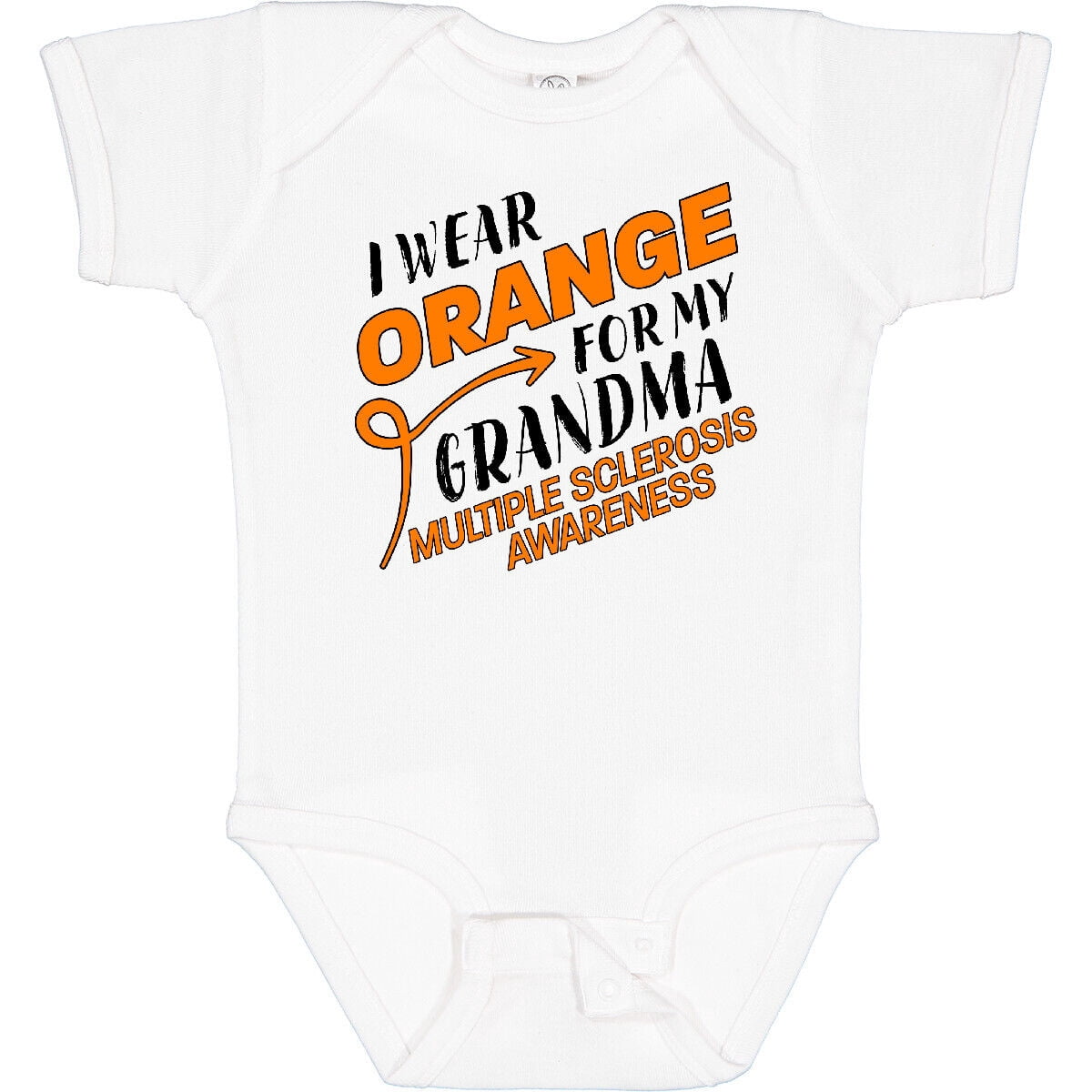 Luvly I Wear Orange For My Grandma- Multiple Sclerosis Baby Bodysuit ...