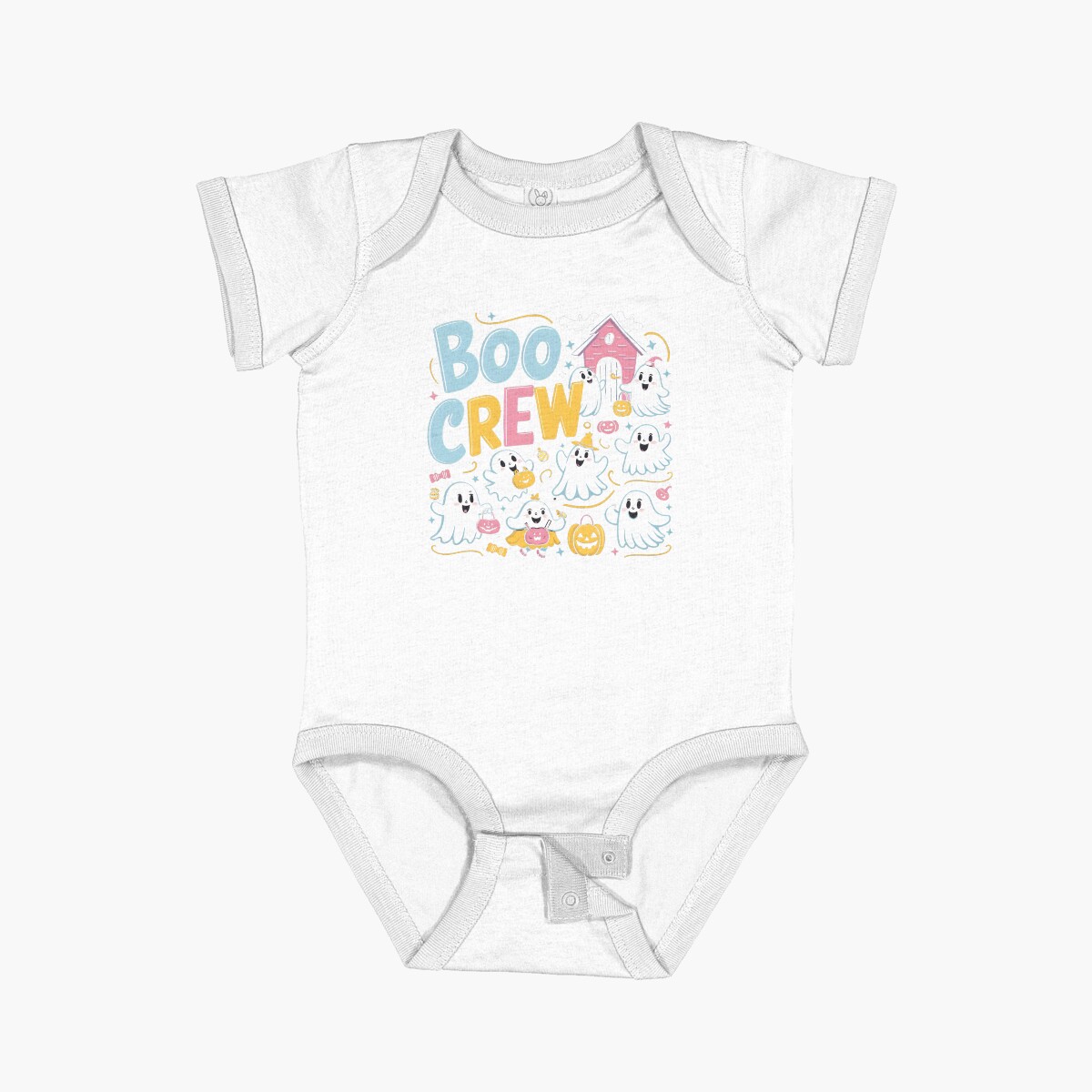 Luvly Illustration Of Ghosts Doing Fun Activities Short Sleeve Baby One ...