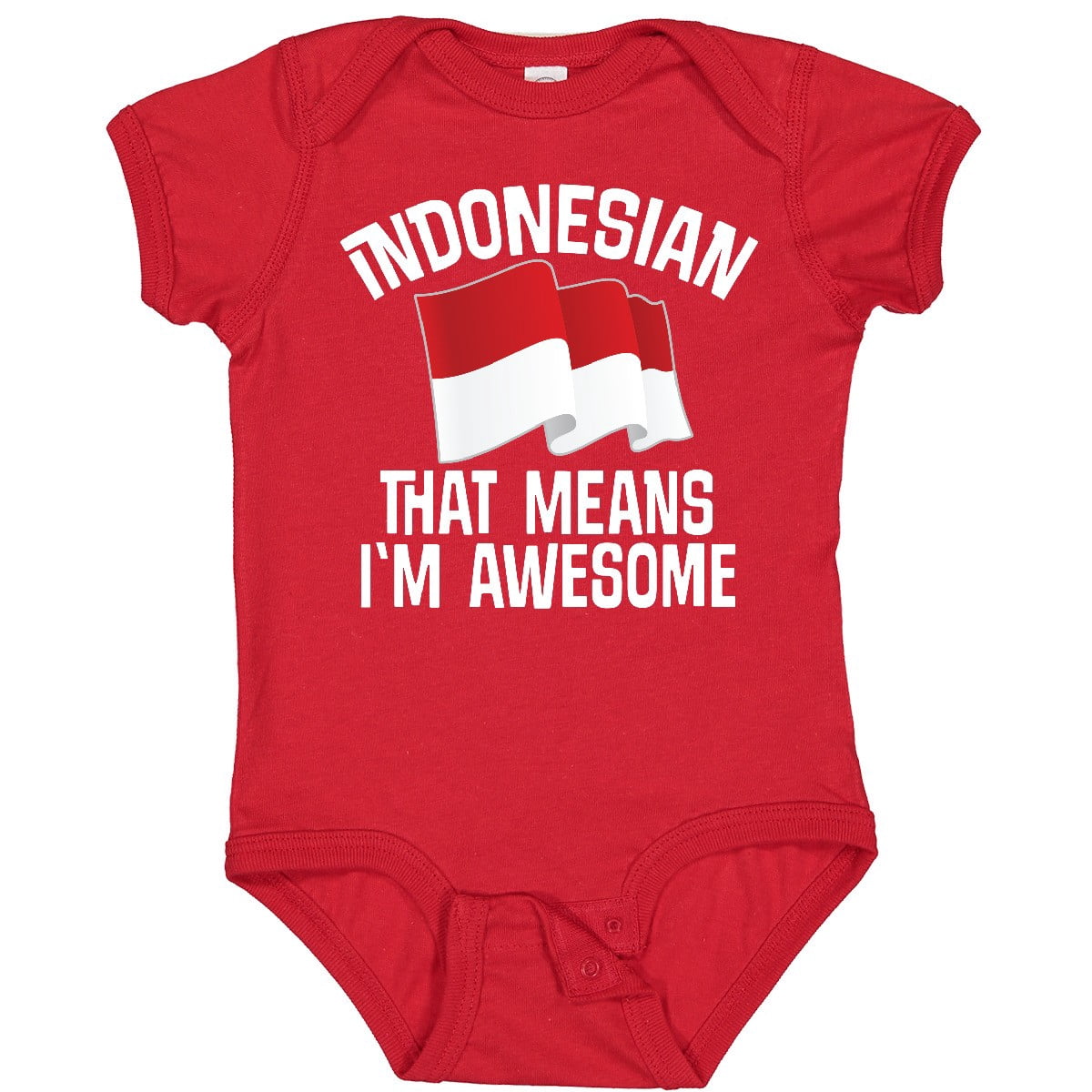 Luvly Indonesian Gift Indonesia Flag Baby Bodysuit Heritage Proud ...