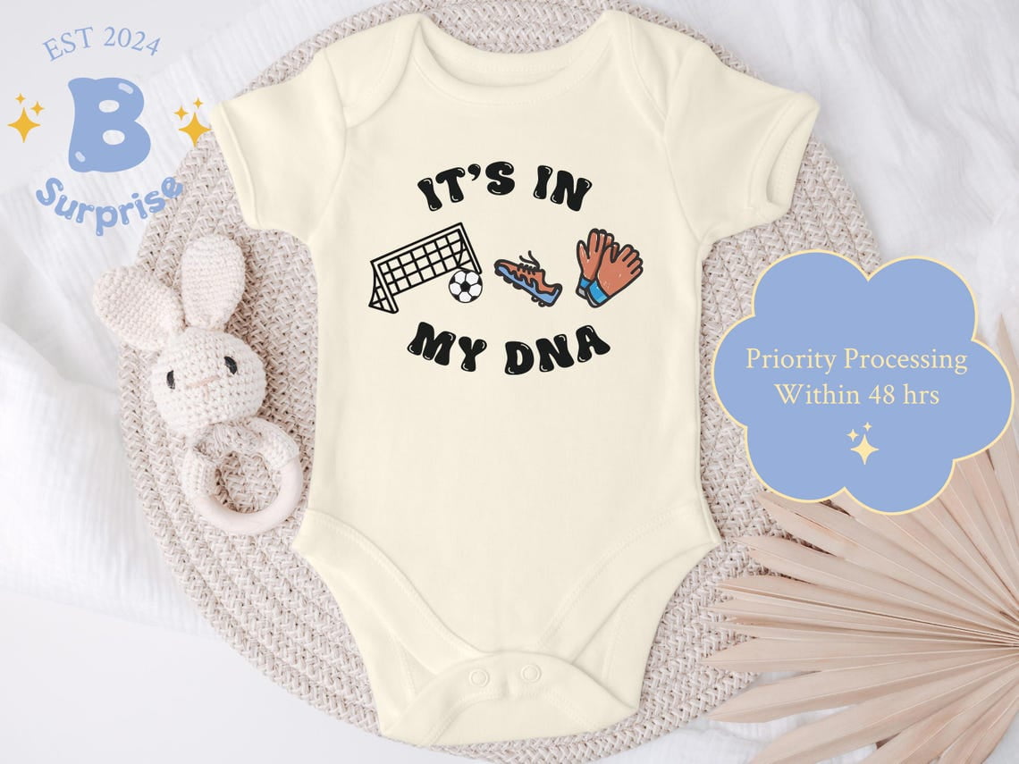 Luvly It'S In My Dna Soccer Baby Bodysuit - Funny Gender Neutral For ...