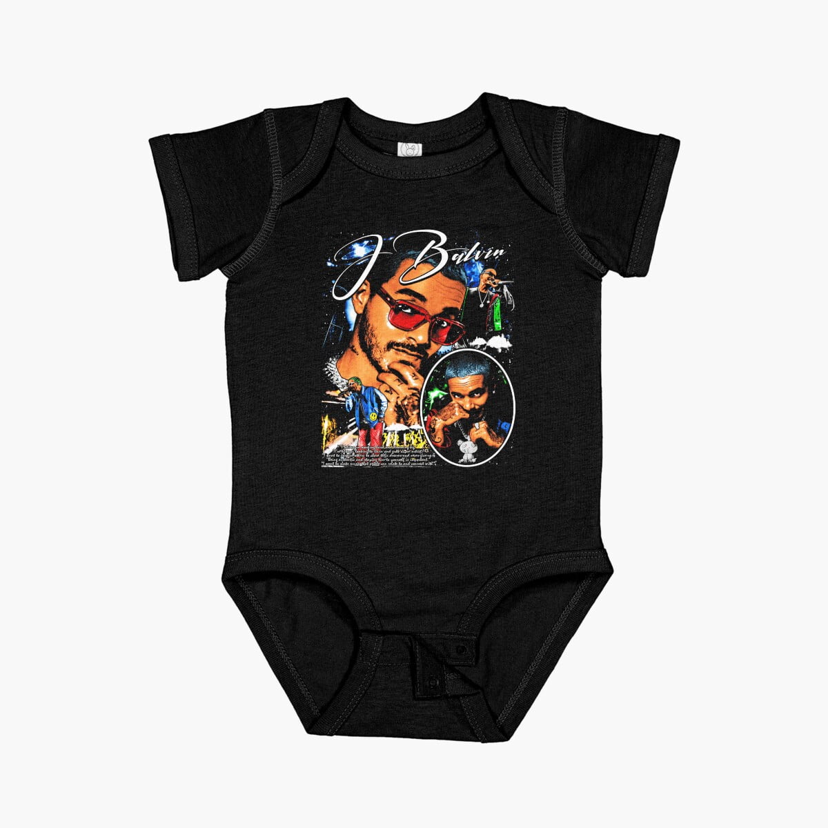 Luvly J Balvin Vintage Bootleg Short Sleeve Baby One-Piece, New Born ...