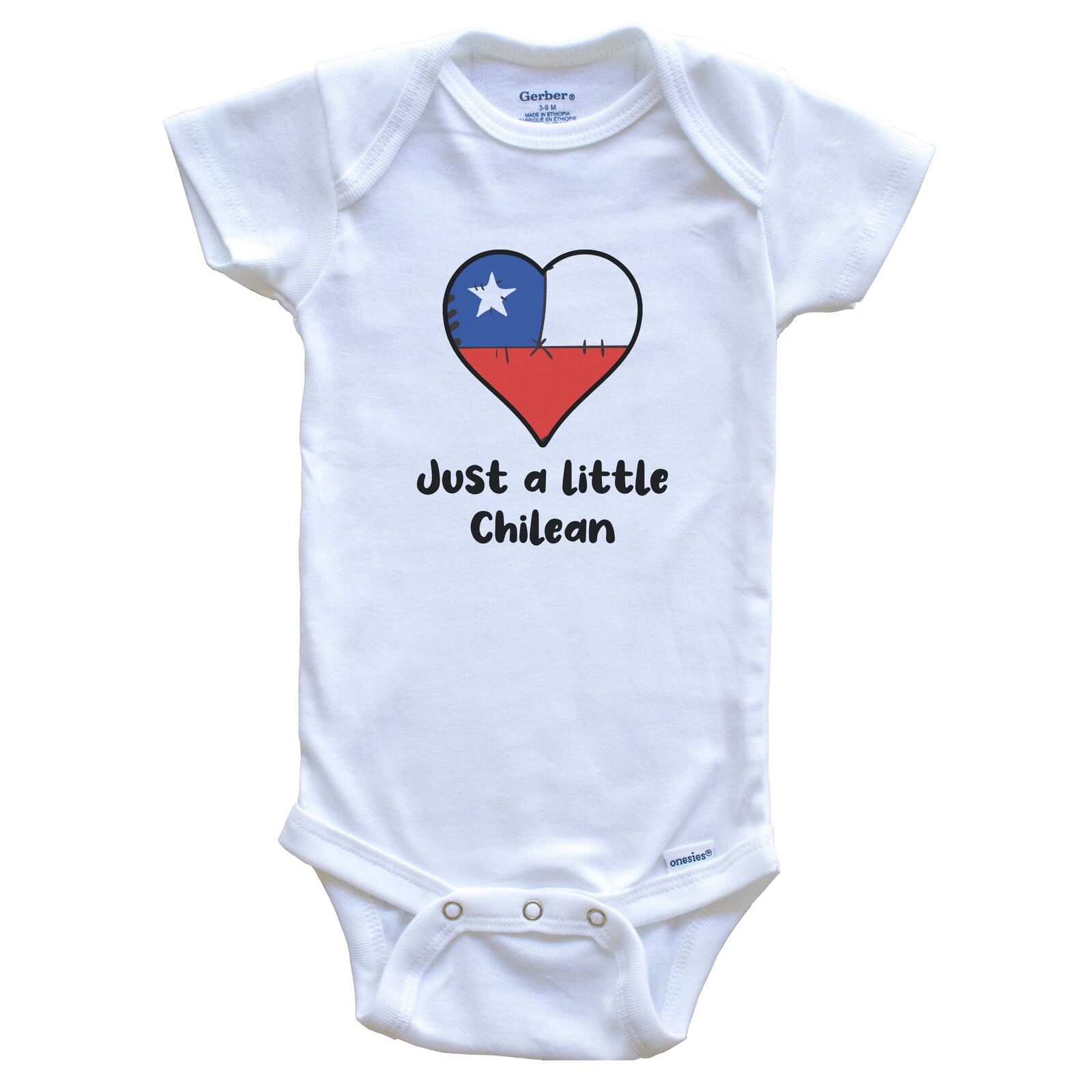 Luvly Just A Little Chilean Chile Flag Heart One Piece Baby Bodysuit ...
