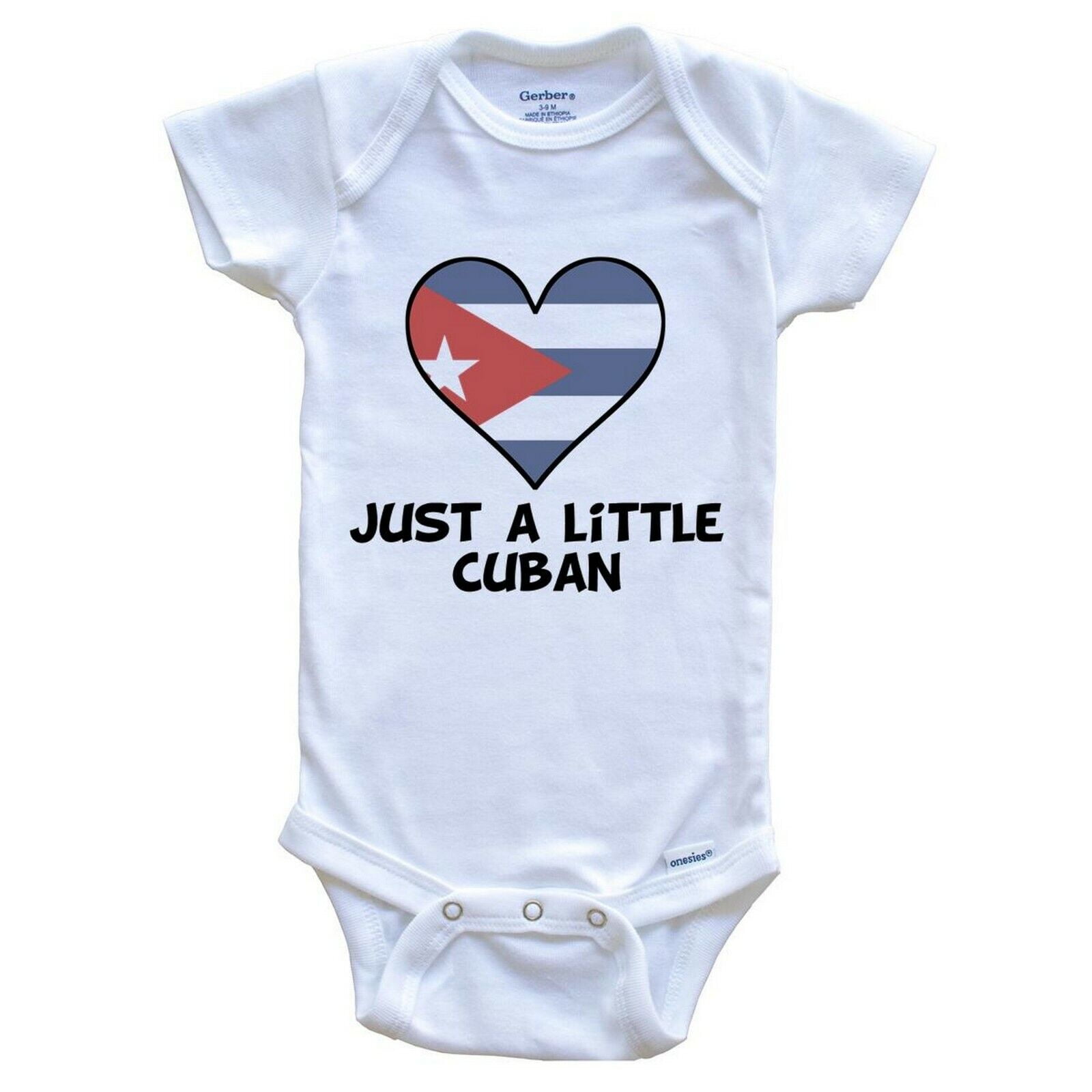 Luvly Just A Little Cuban Bodysuit - Funny Cuba Flag Heart Baby ...